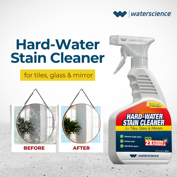 Hardwater Stain Remover Spray for Glass, Mirrors & Tiles – WaterScience